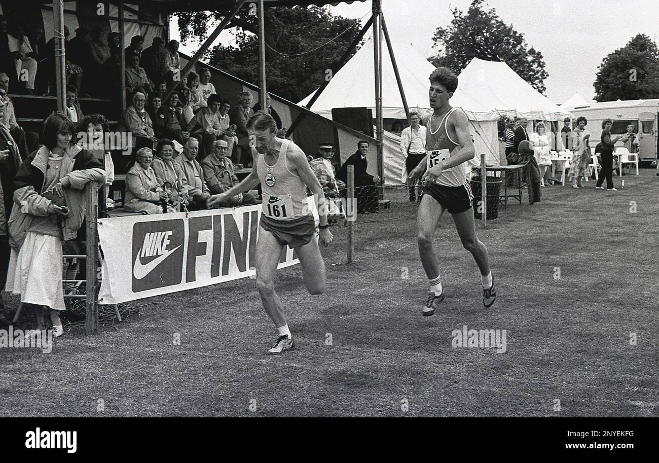 1989, at the finishiing line of a park running race, his face guant ...