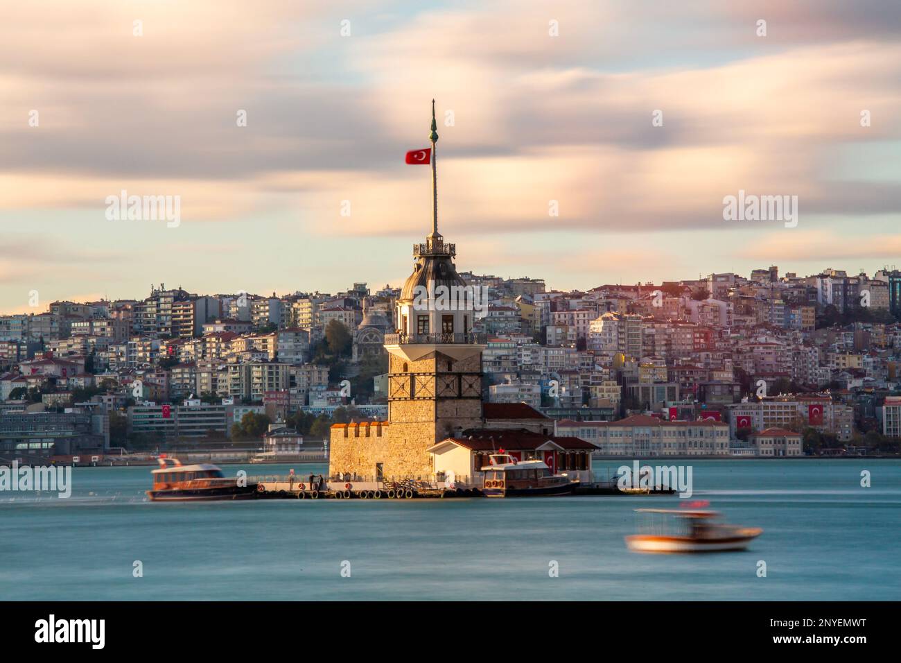 Istanbul, Bosphorus, Uskudar. Ancient lighthouse of the Ottoman period ...