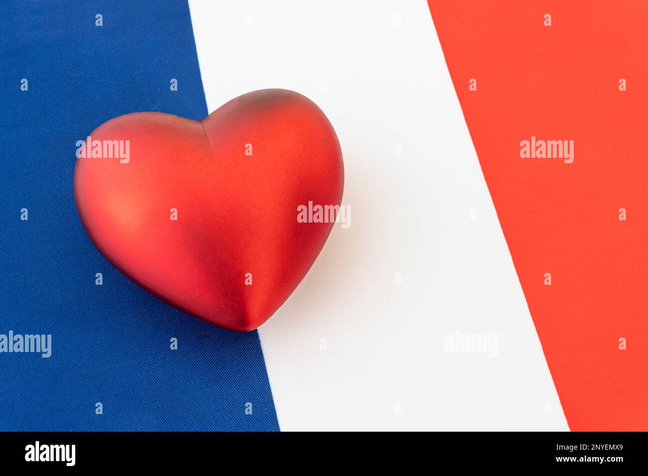 The red heart is on the flag of france. The concept of patriotic feelings for one's state ...