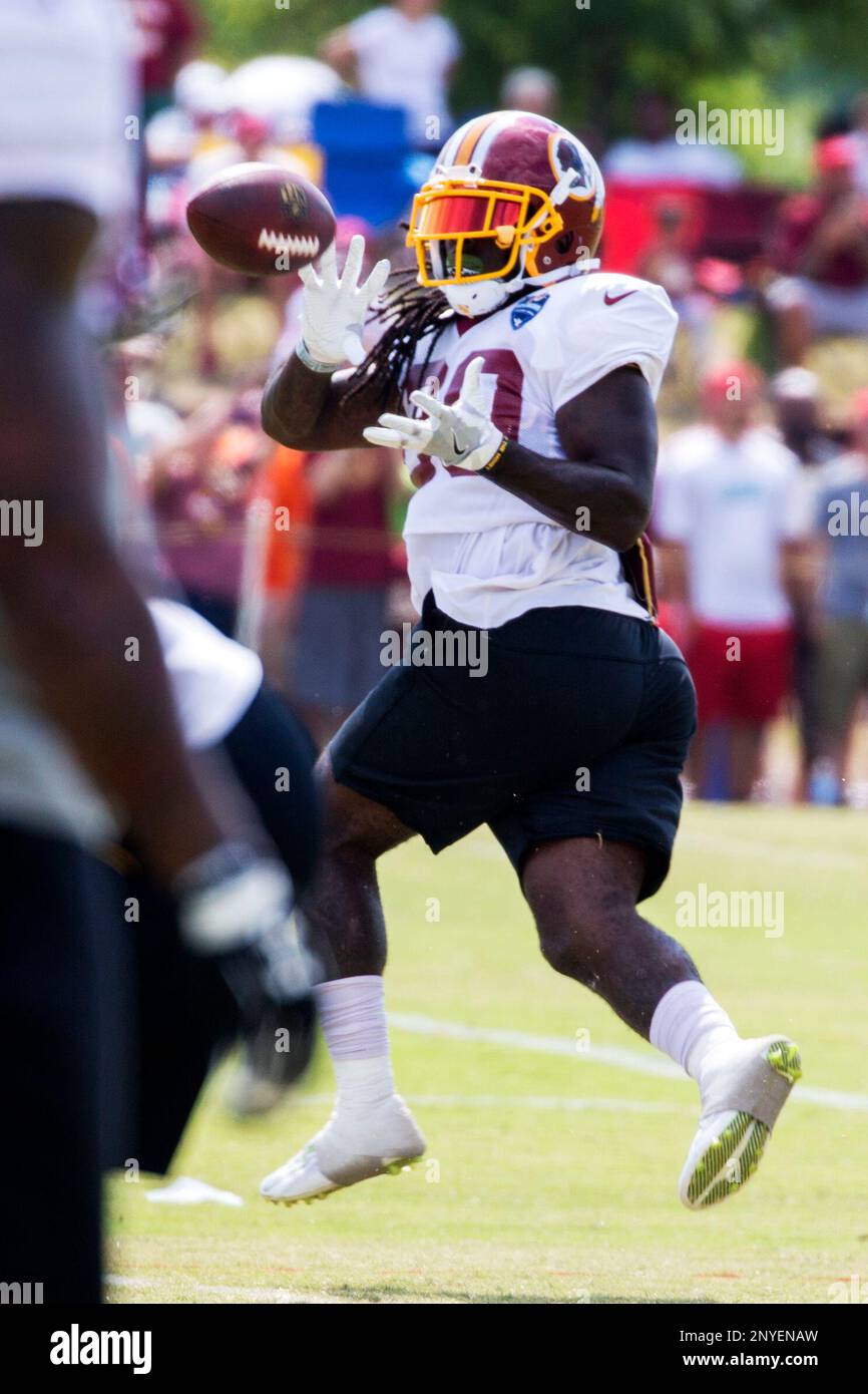 Washington Redskins running back Rob Kelley (20) catches the ball as he ...