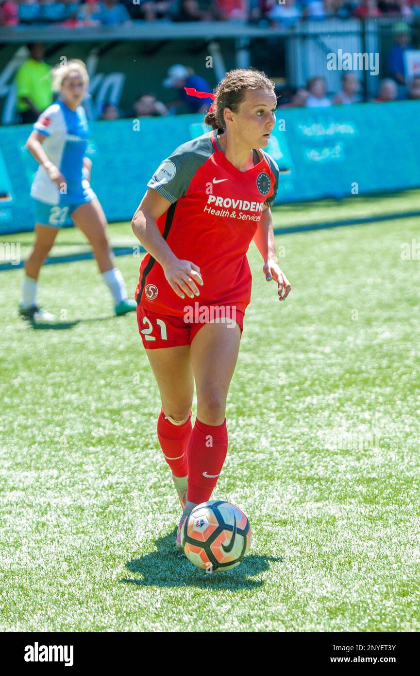 PORTLAND, OR - AUGUST 05: Portland Thorns midfielder Hayley Rasso looks ...