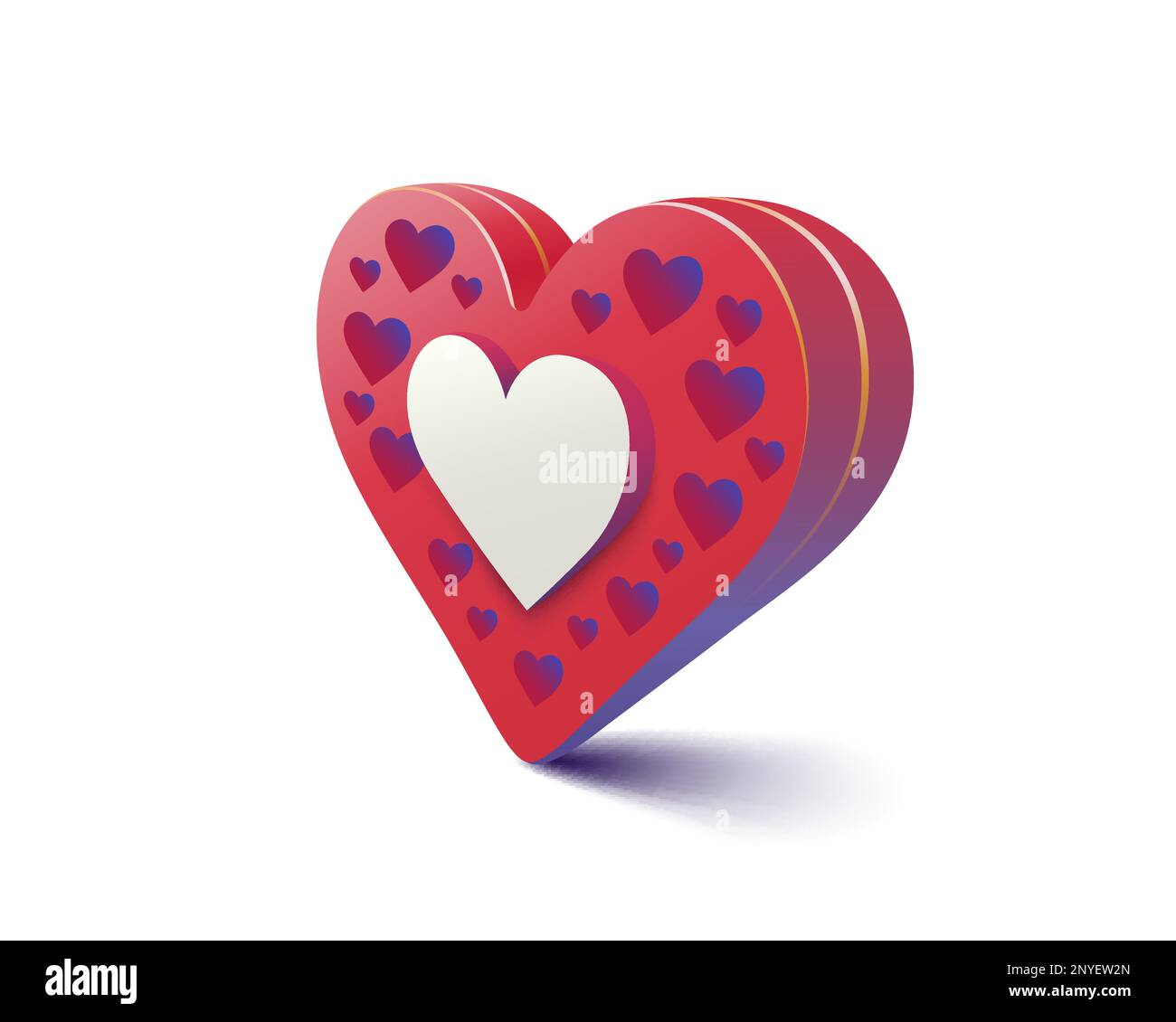 Heart 3d sign, happy element icon. Vector illustration Stock Vector ...