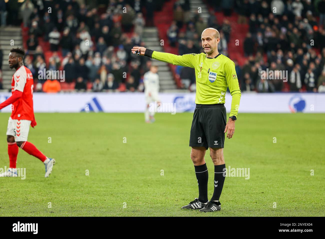 Copenhagen, Denmark. 01st Mar, 2023. Referee Peter Kjaersgaard seen ...