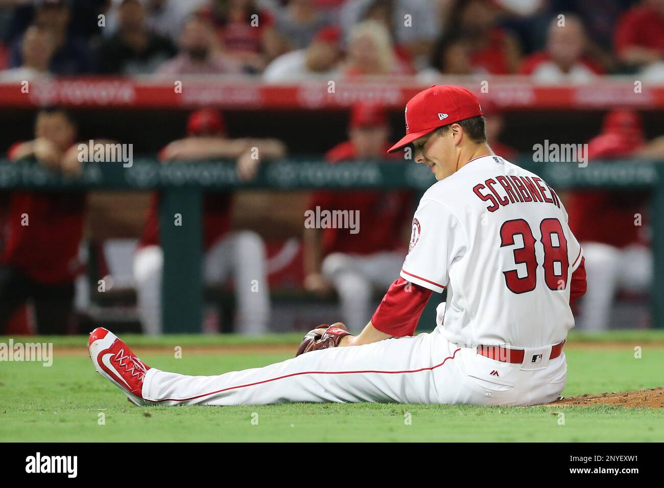 August 4, 2017: Los Angeles Angels relief pitcher Troy Scribner (38 ...