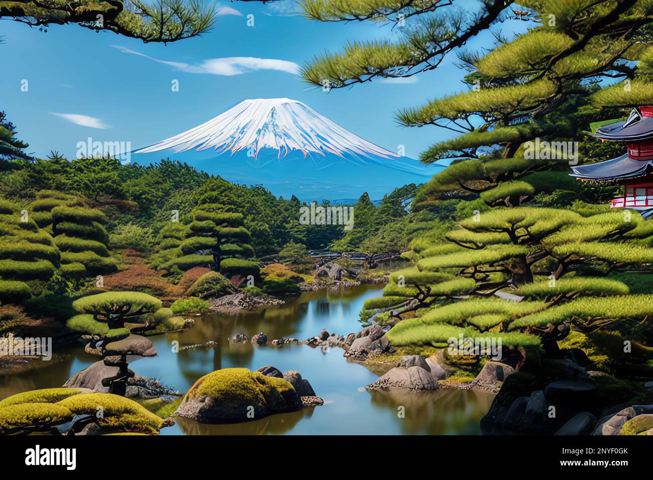 garden, outdoor, watercolor, world heritage, architecture, ancient ...