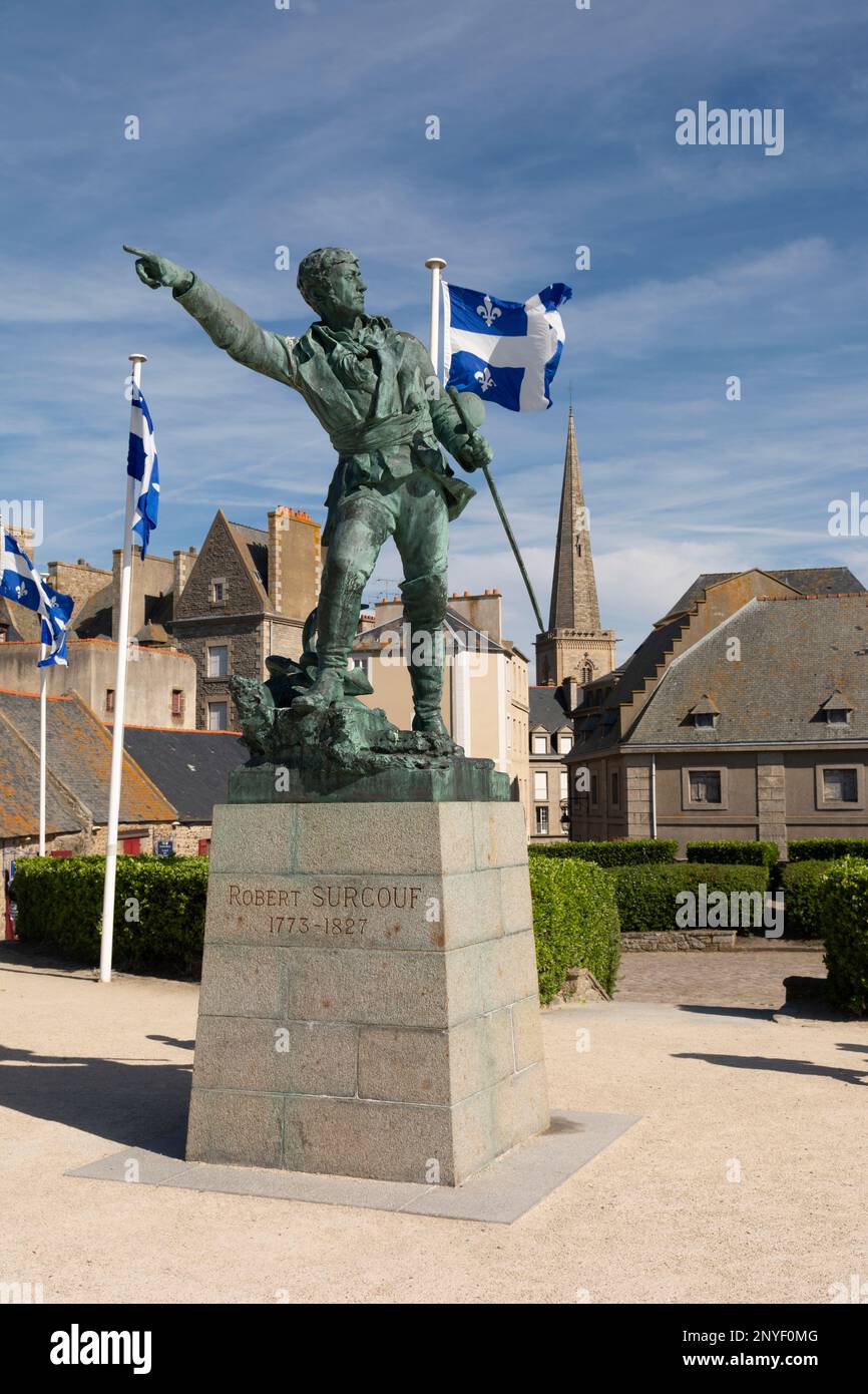 Statue of R. Surcouf by Alfred Caravaniez (1903) . Saint-Malo (walled ...