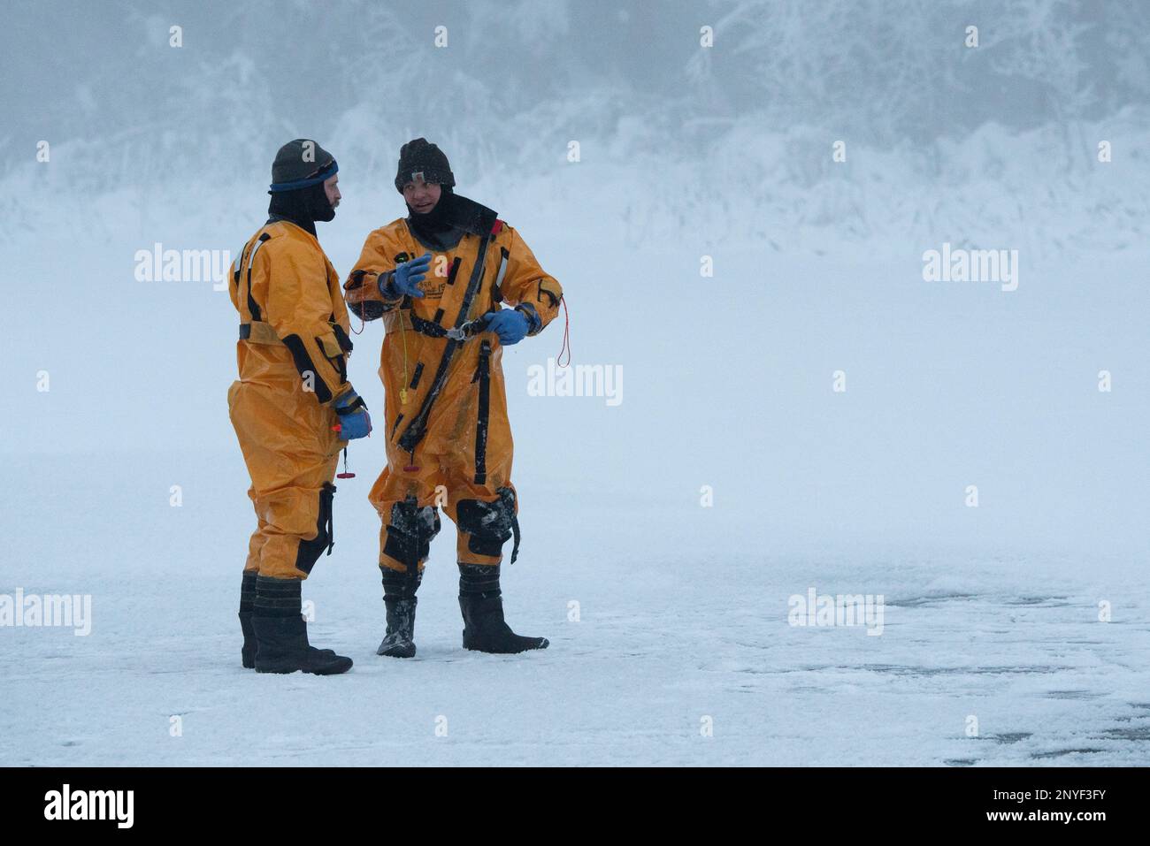 Steve White, left, and Karl Schultz, both firefighters with the 673d ...