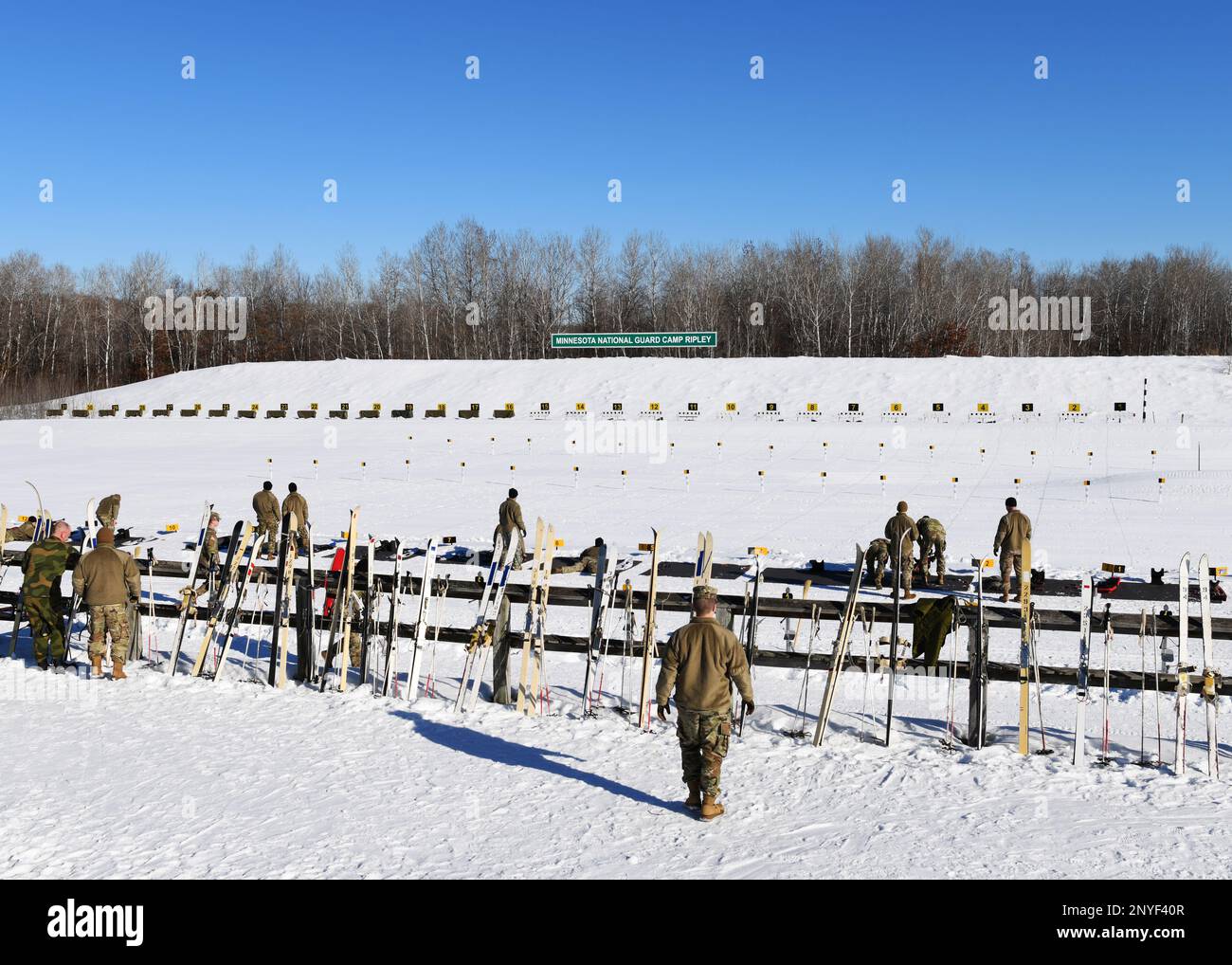 Members of the Norwegian Home Guard take part in a biathlon during ...