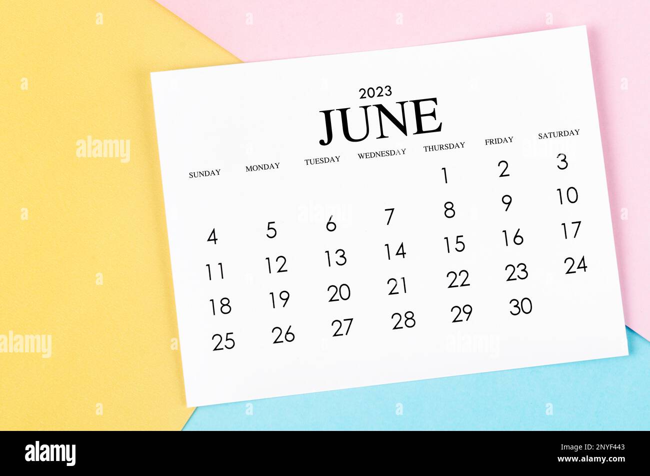 June 2023 Monthly calendar for 2023 year on beautiful background Stock ...