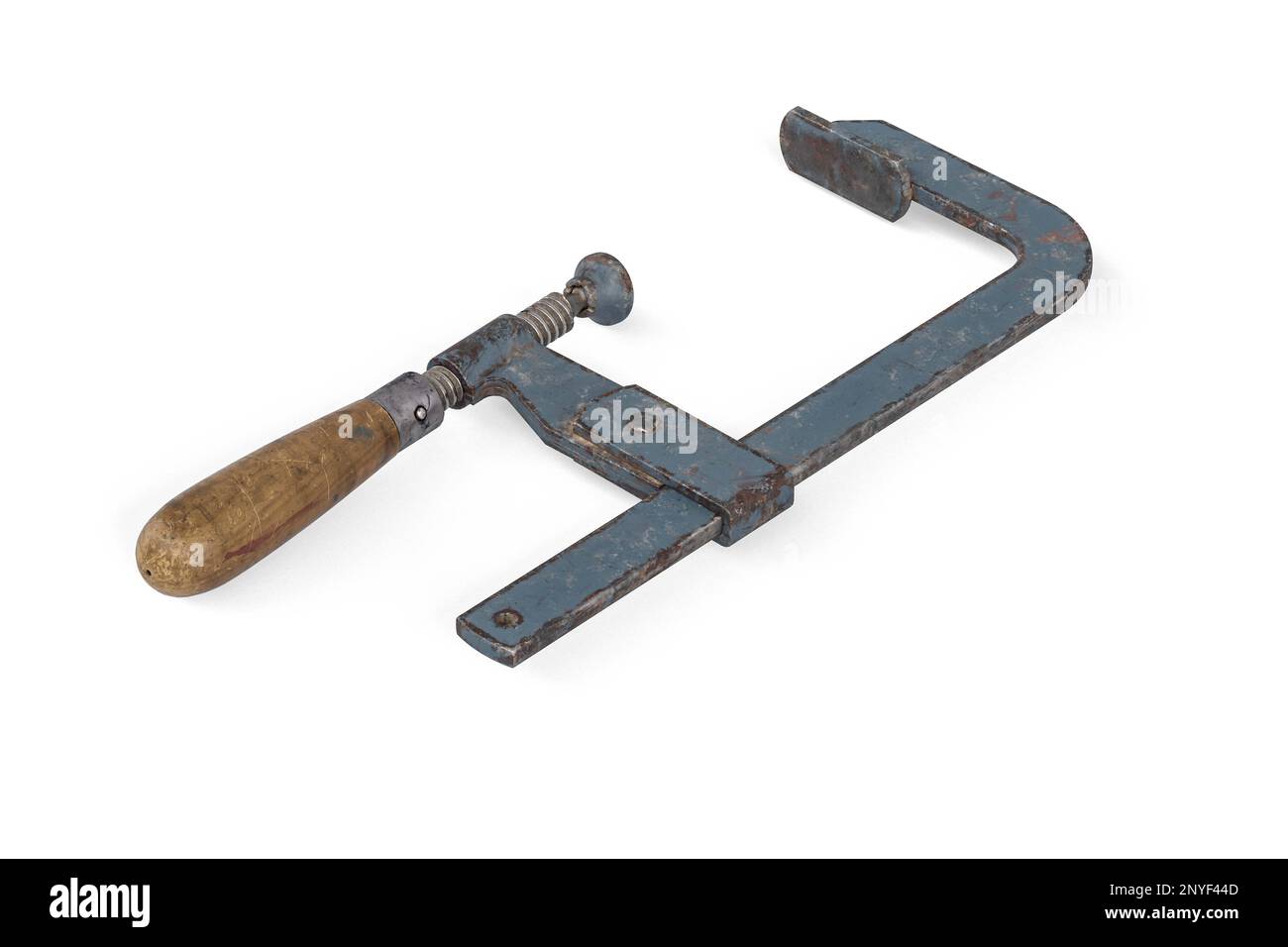 Old clamp isolated on white background - 3D render Stock Photo - Alamy