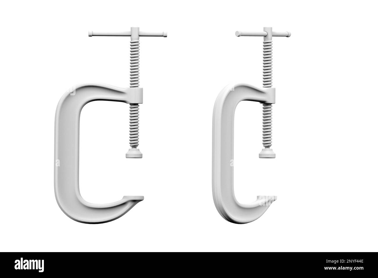 Clamp mockup isolated on white background - 3D render Stock Photo - Alamy