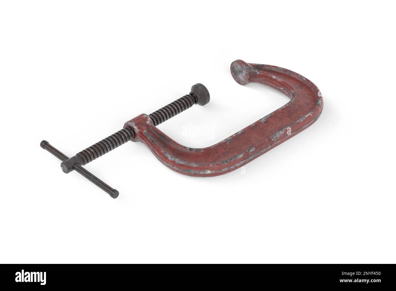 Old clamp isolated on white background - 3D render Stock Photo - Alamy