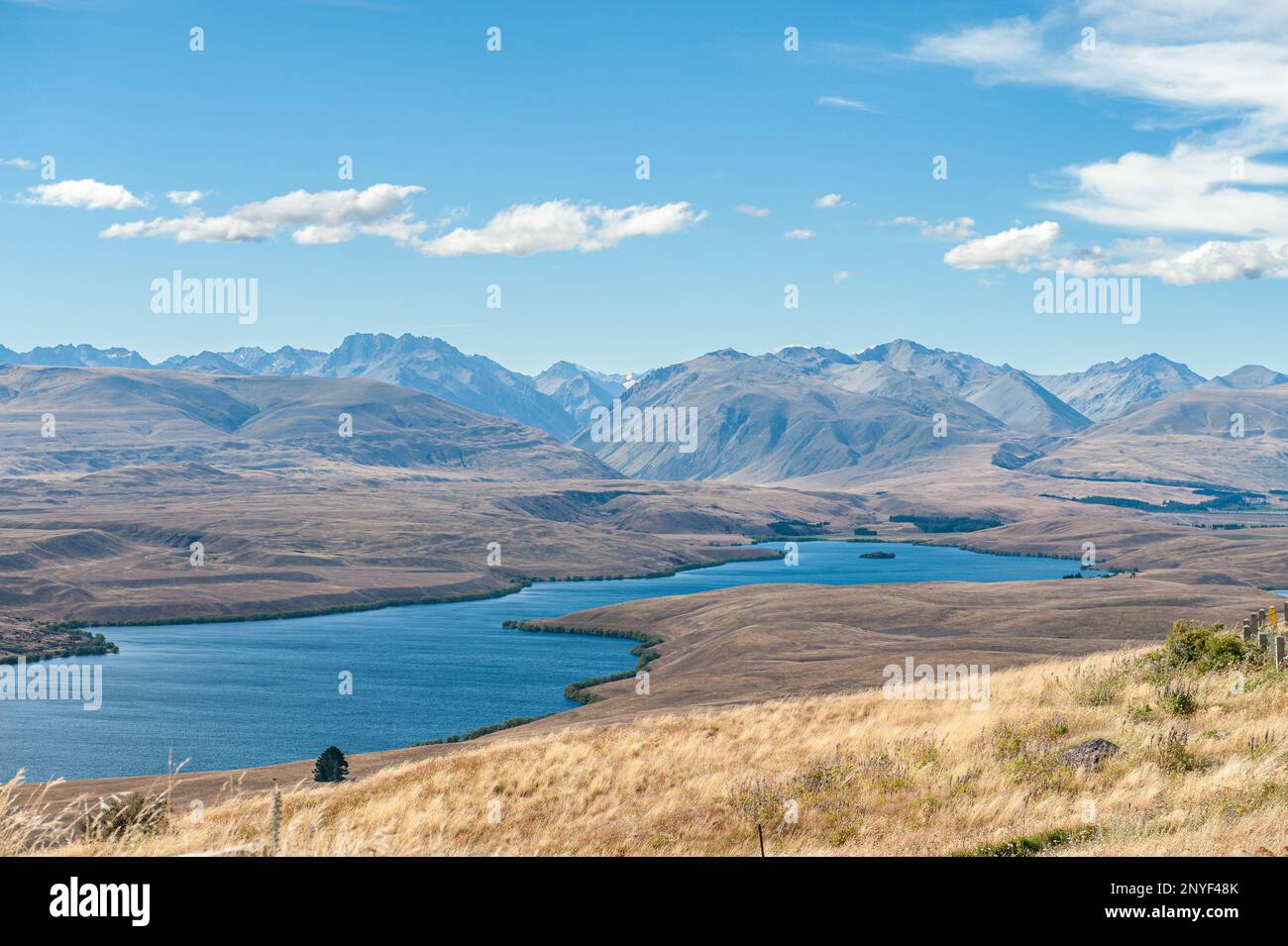 Mackenzie country with Lake Alexandrina on South Island is one the most ...