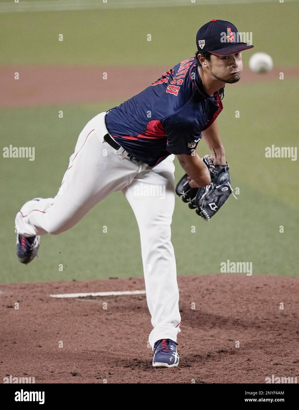 San Diego Padres pitcher Yu Darvish pitches against a Chunichi Dragons ...