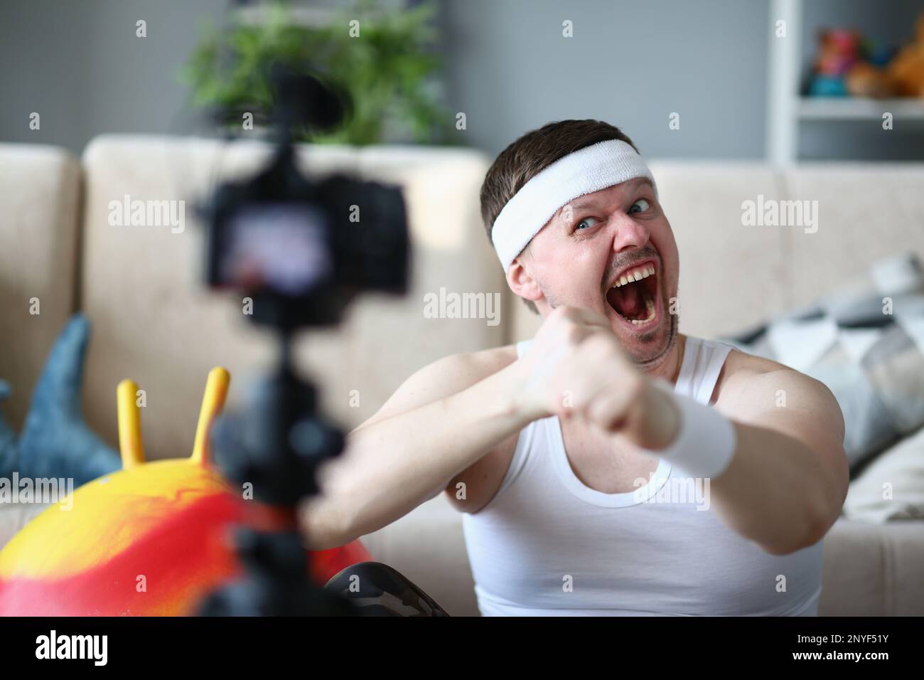 Man camcorder funny hi-res stock photography and images - Alamy