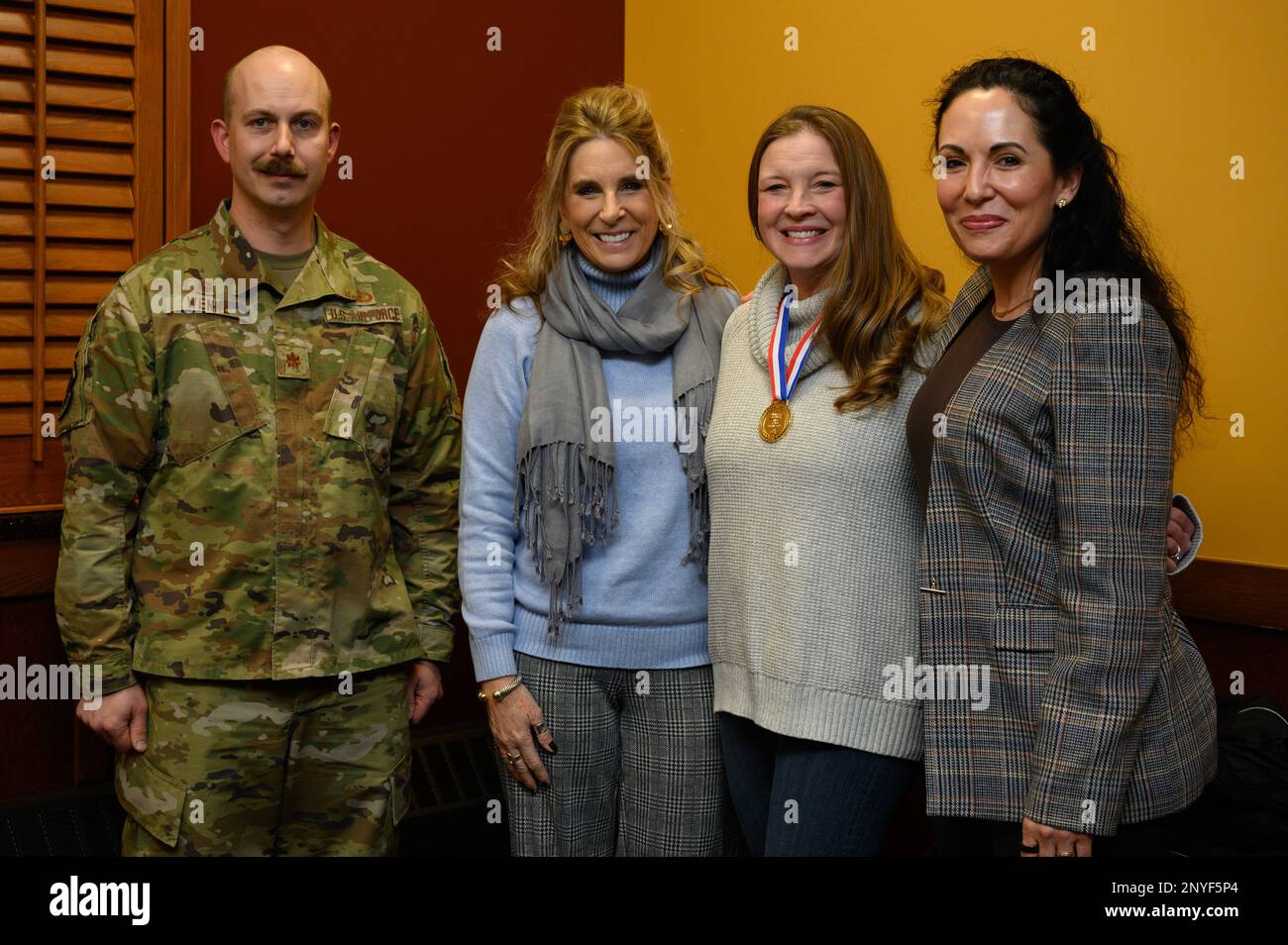 From left, U.S. Air Force Maj. Adam Wenke, 354th Comptroller Squadron ...