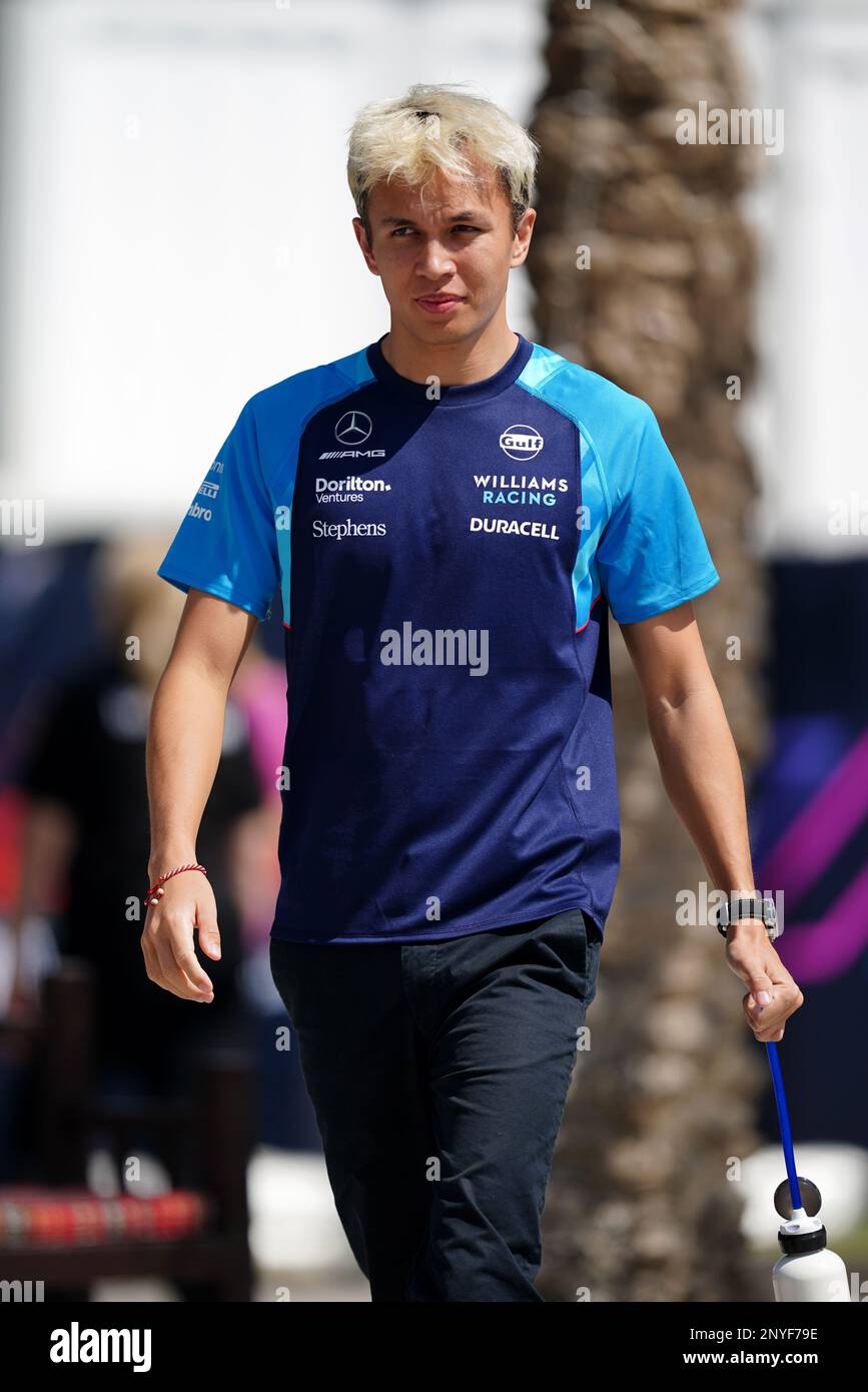 Williams' Alex Albon during preview day ahead of the Bahrain Grand Prix ...