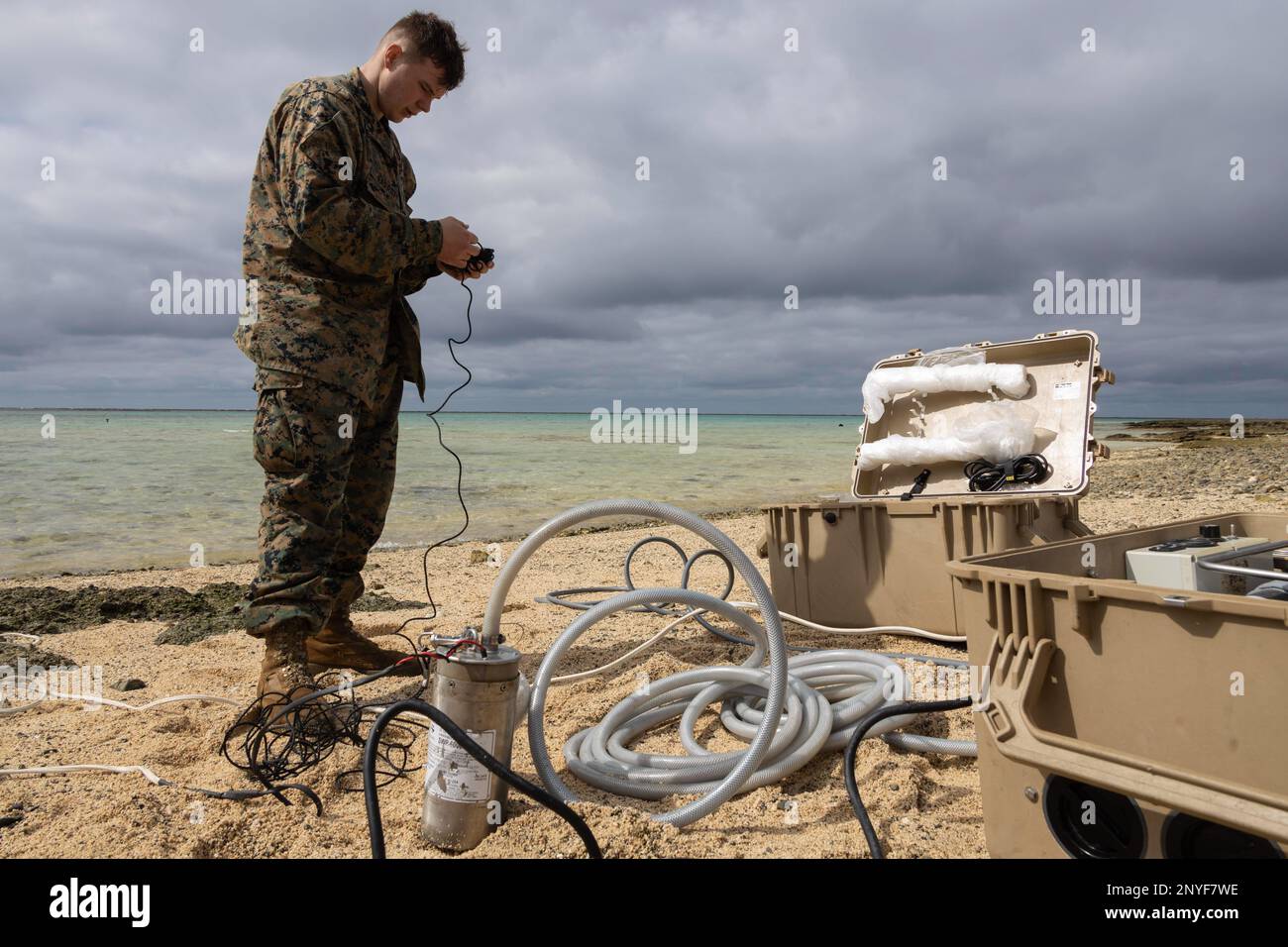 U.S. Marine Corps Lance Cpl. William Barrett, a water support ...