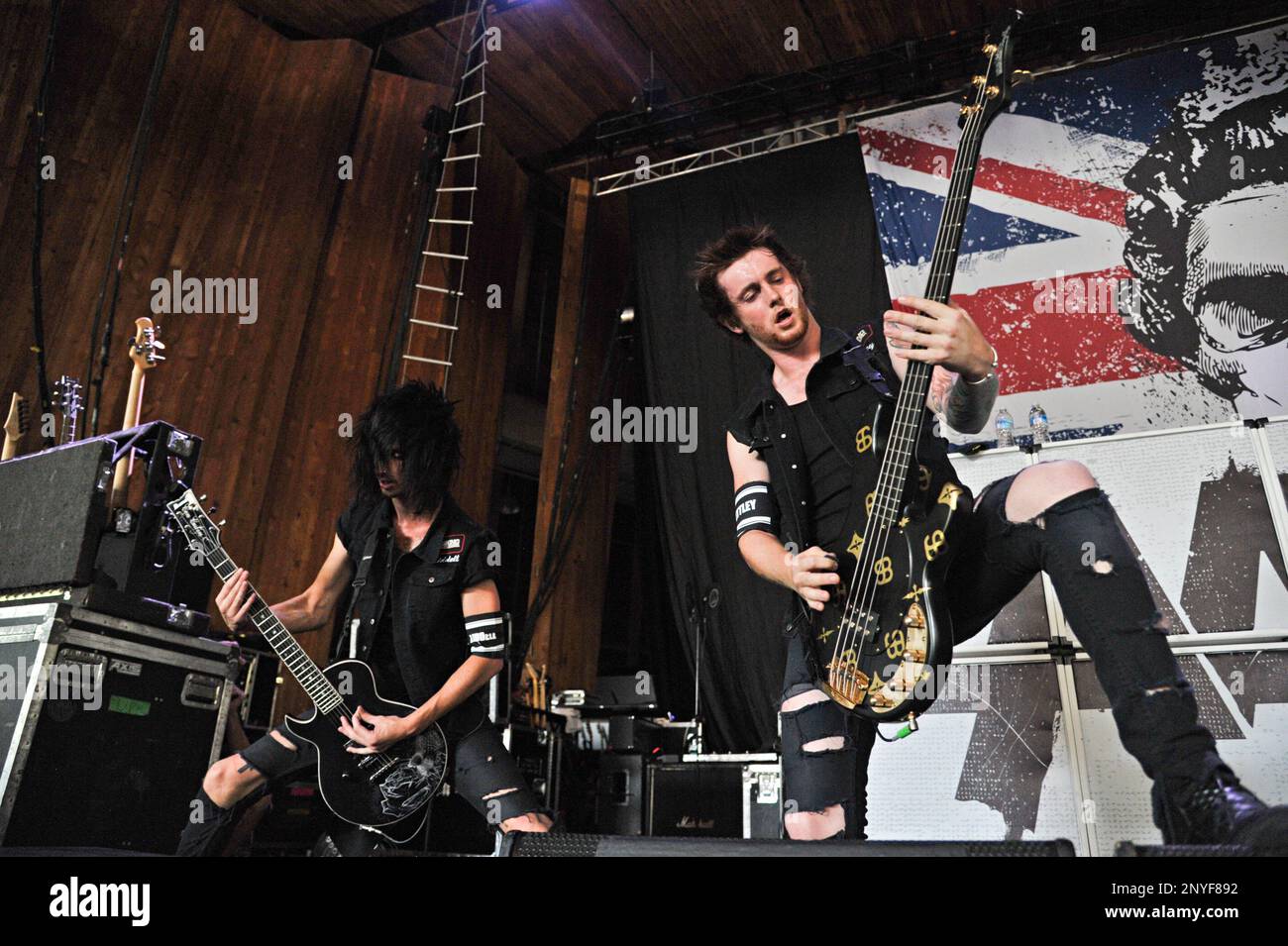 Cameron Liddell and Sam Bettley of Asking Alexandria perform during the ...