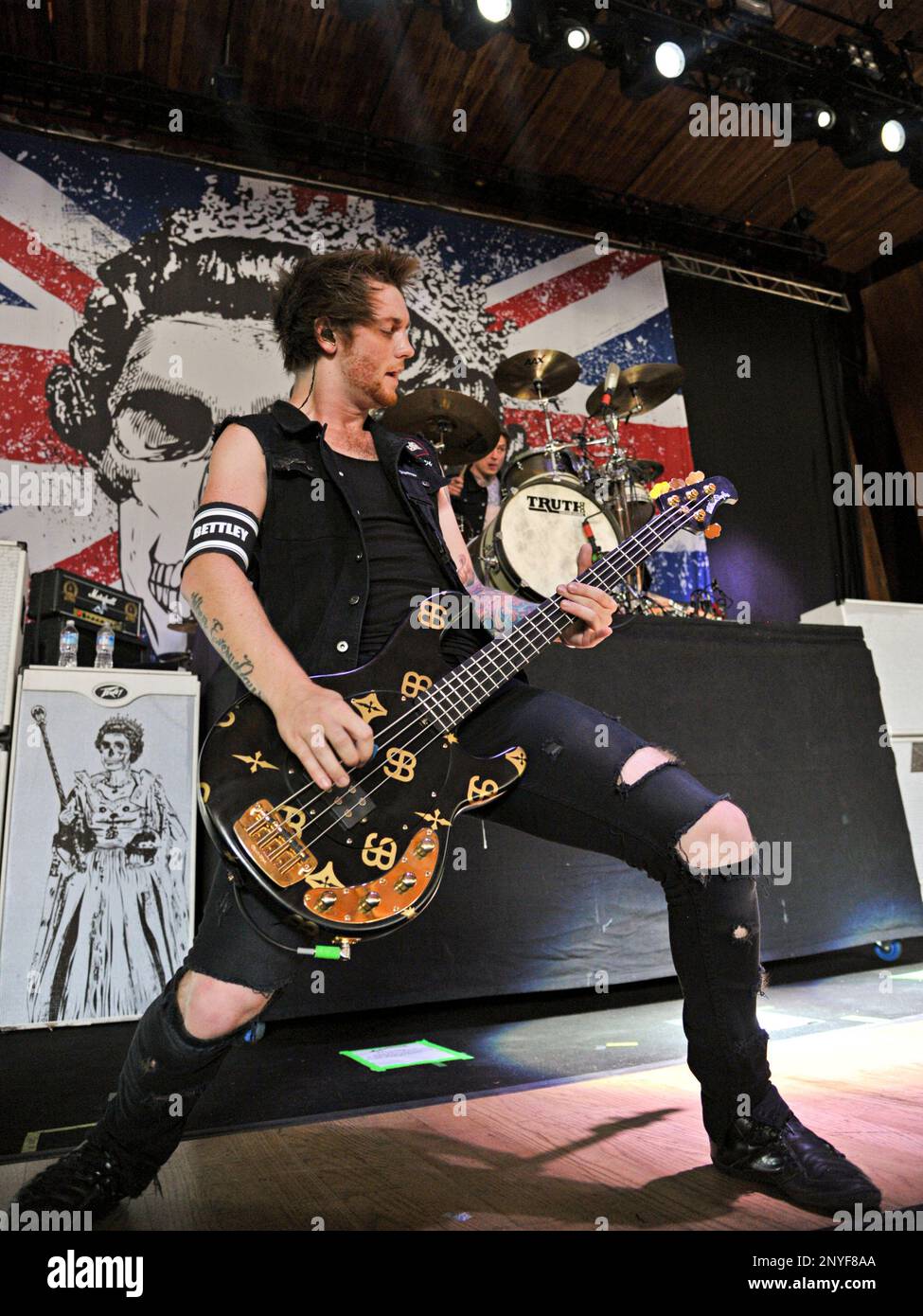 Sam Bettley of Asking Alexandria performs during the Mayhem Music ...