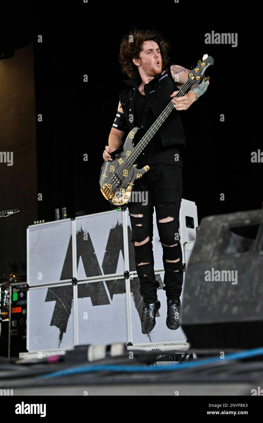 Sam Bettley of Asking Alexandria performs during the Mayhem Music ...