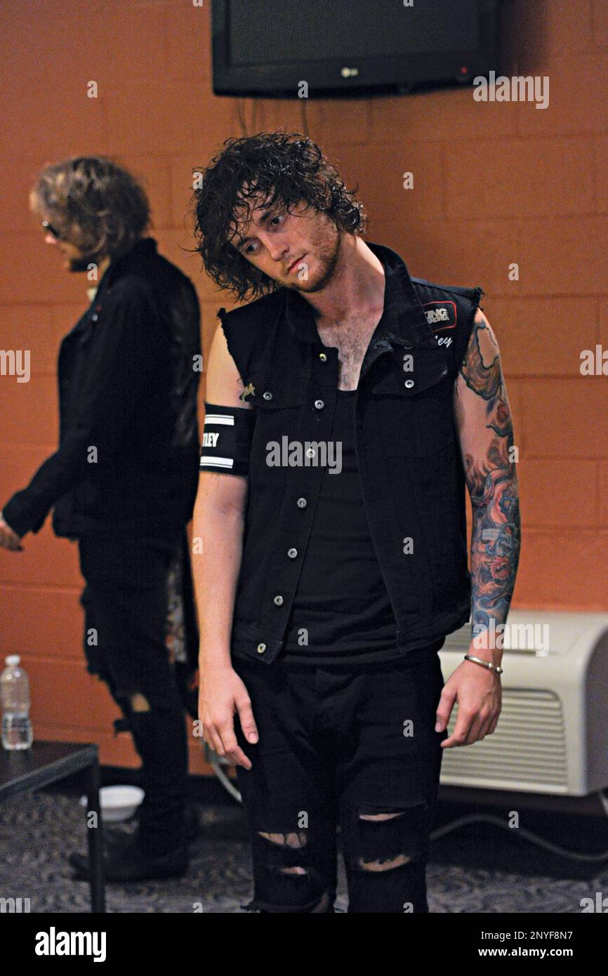 Sam Bettley of Asking Alexandria backstage during the Mayhem Music ...
