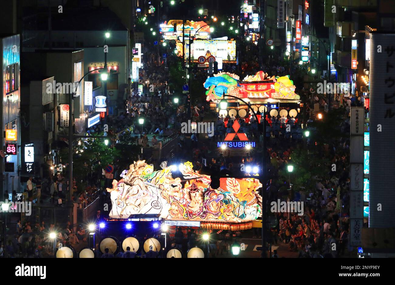 Nebuta, large lantern floats featuring samurai warriors, parade through ...