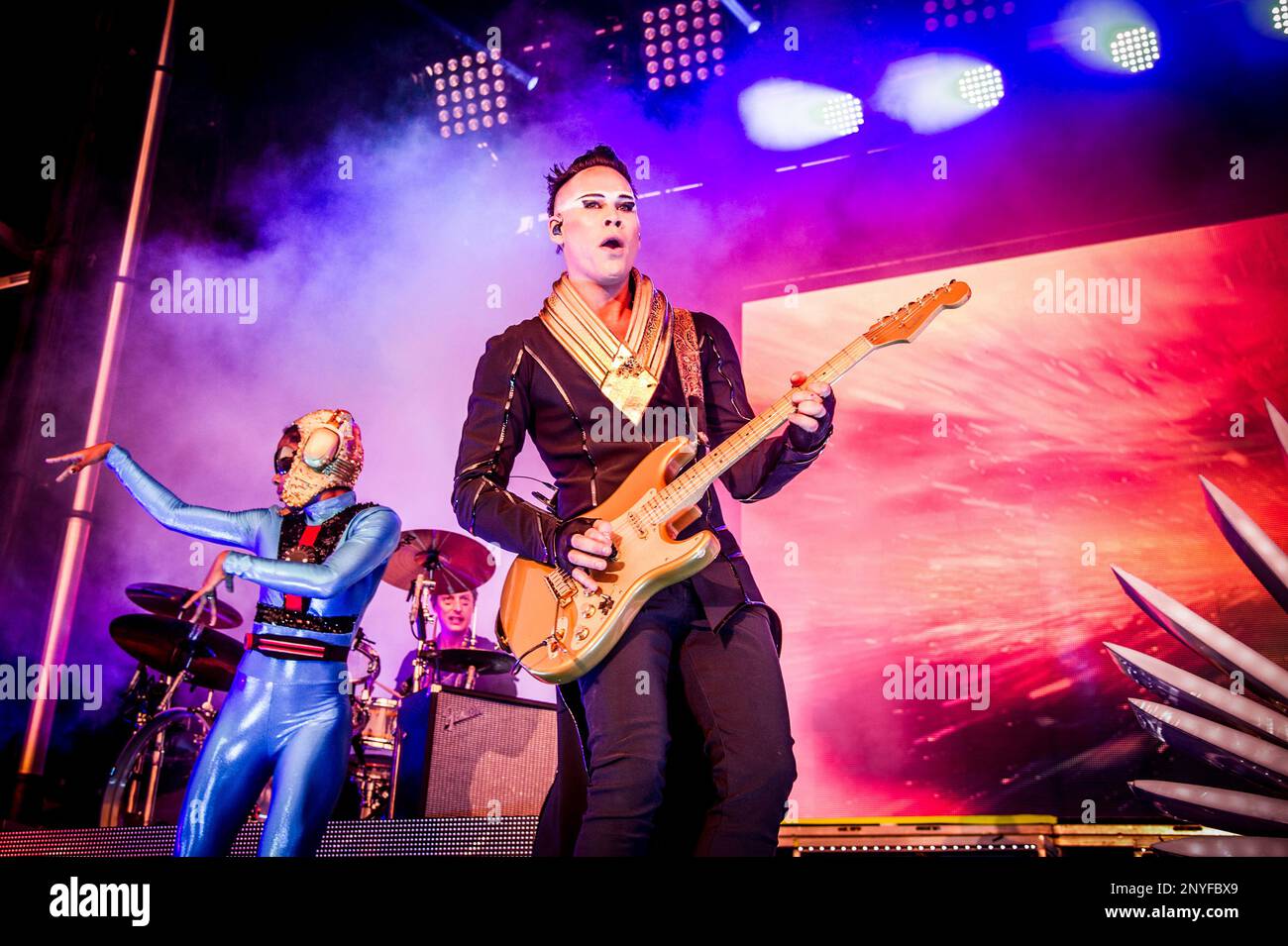 Luke Steele of Empire of the Sun performs during the Firefly Music ...