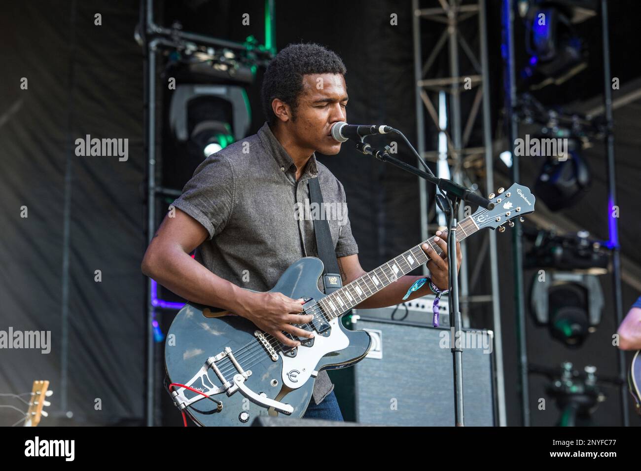 Benjamin Booker performs during the Firefly Music Festival on June 21 ...