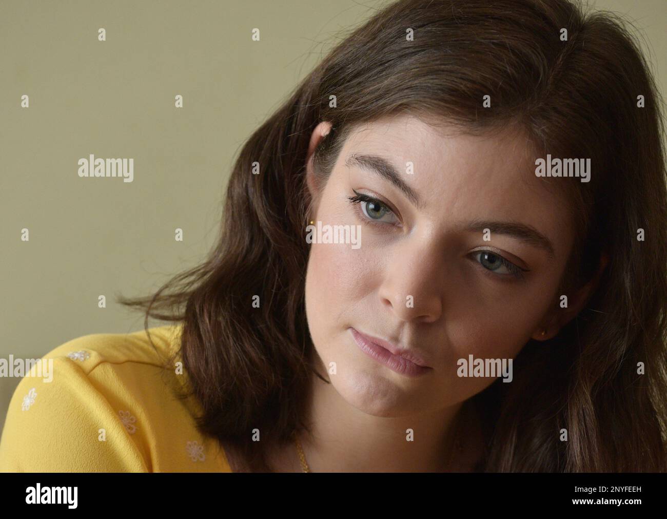 Lorde, a New Zealand singer-songwriter, speaks during an interview ...