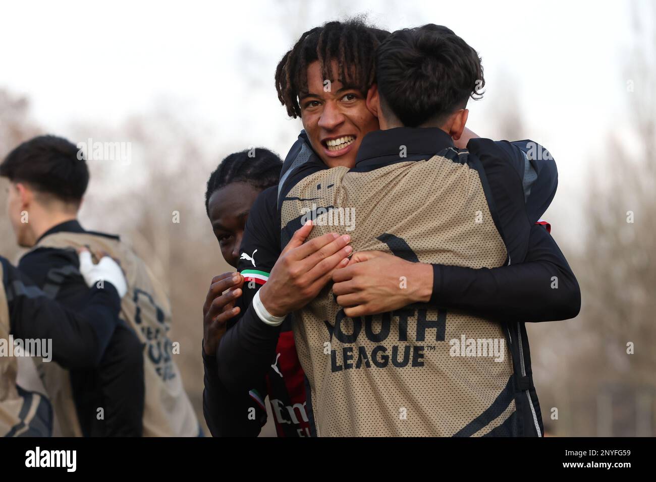 Milan, Italy, 28th February 2023. Kevin Zeroli of AC Milan celebrates ...