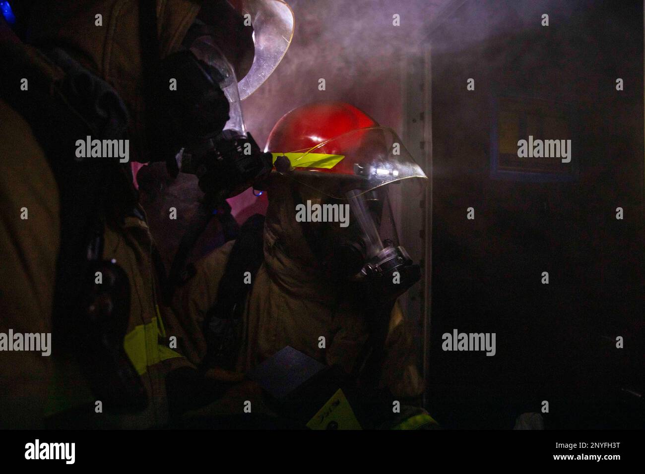 230120-N-XK047-1200 Sailors prepare to attack a simulated fire during a ...