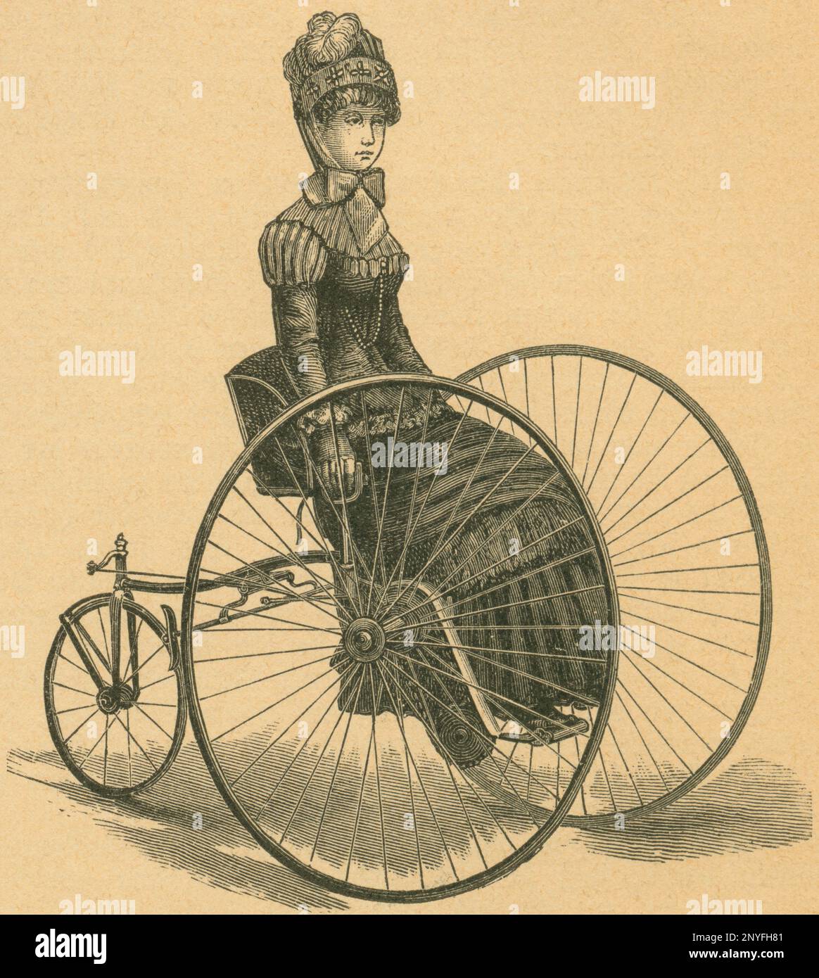 Europa, Damen - Draisine um 1885, Holzstich aus der Zeitschrift ...