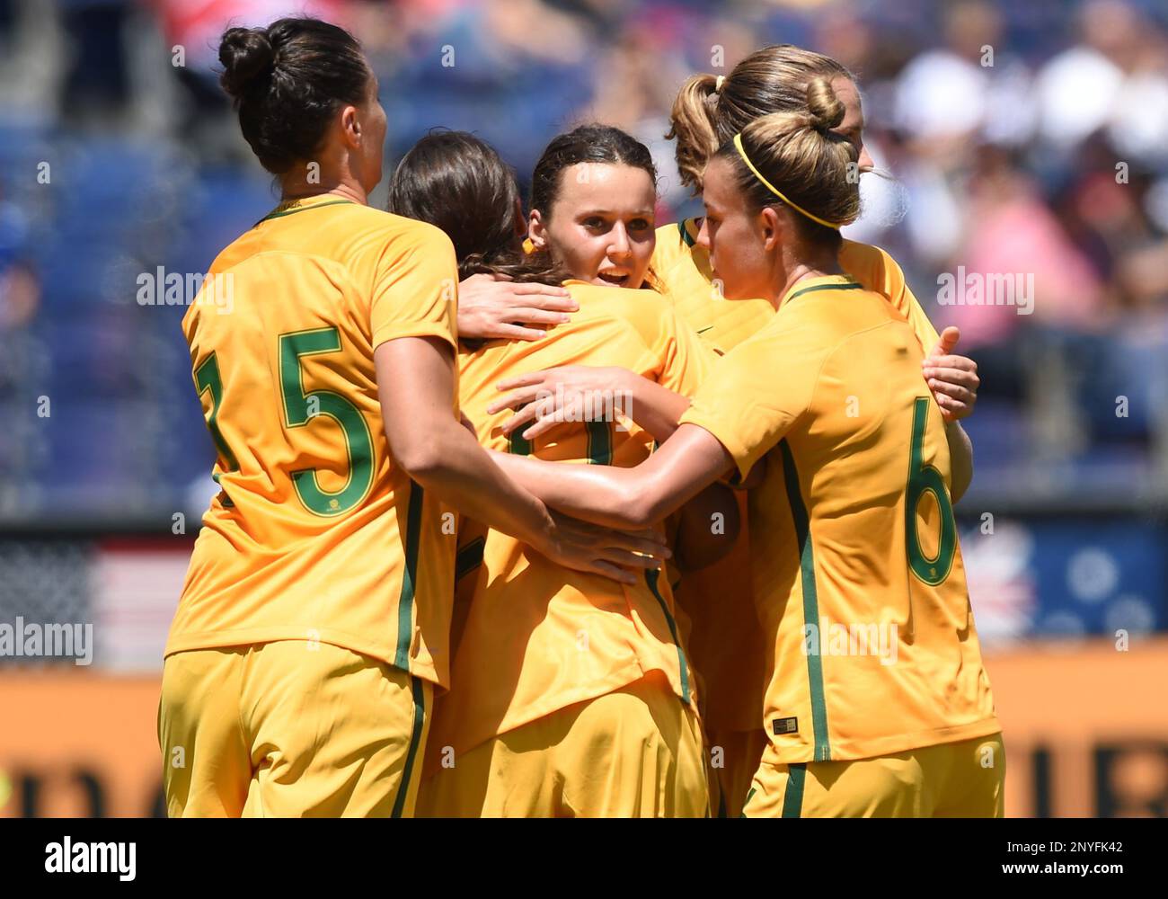 SAN DIEGO, CA - JULY 30: Sam Kerr (20) of Australia celebrates with her ...
