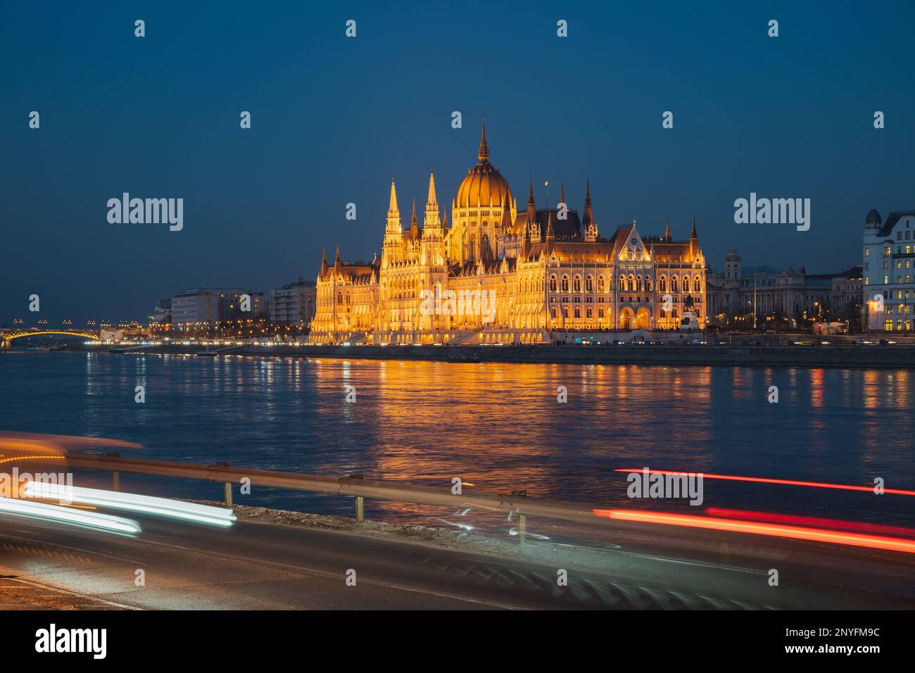 Amazing of Hungarian Parliament Building with dome and arched windows ...
