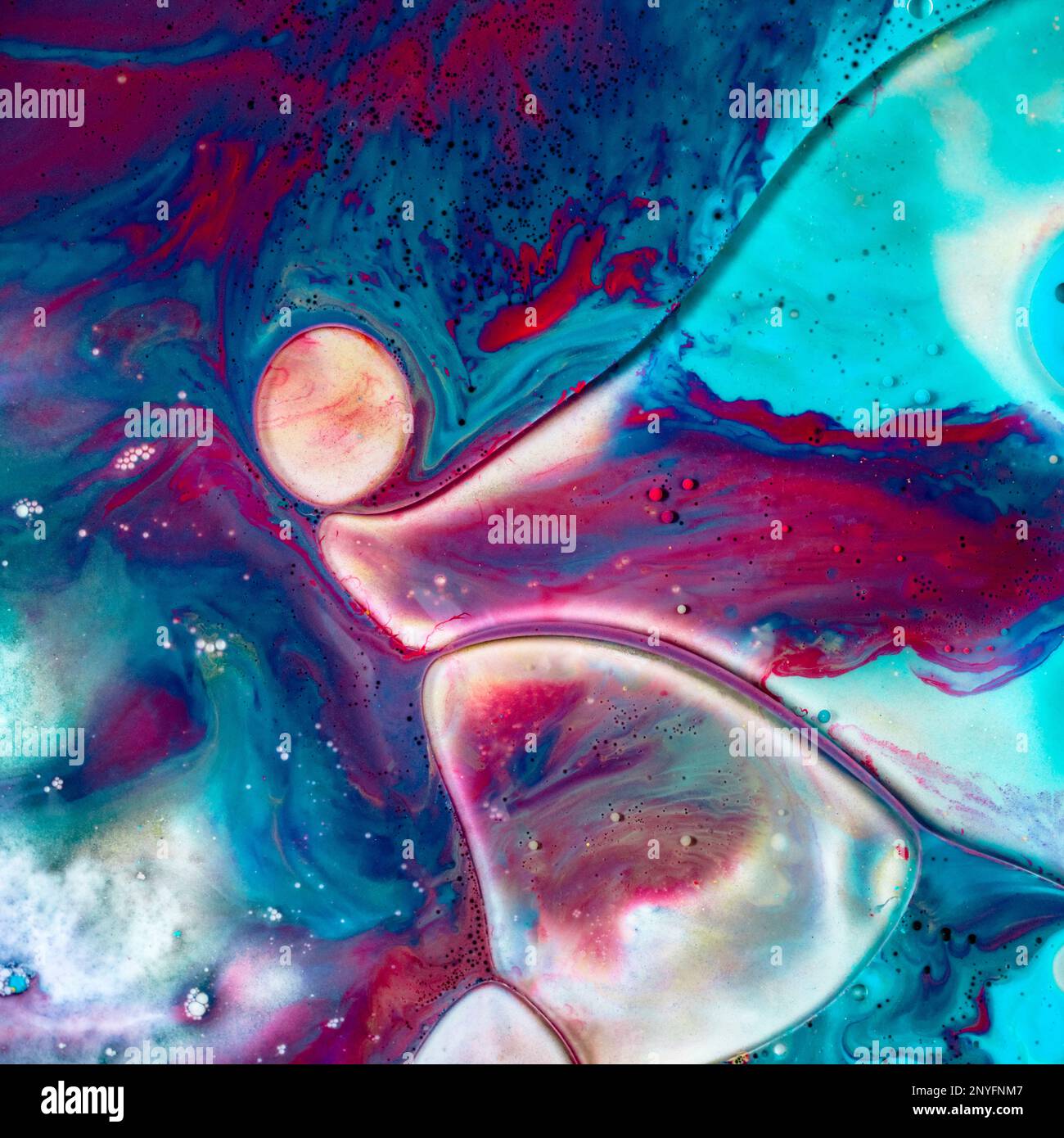 Abstract background of vivid blue and red color mixing with different ...