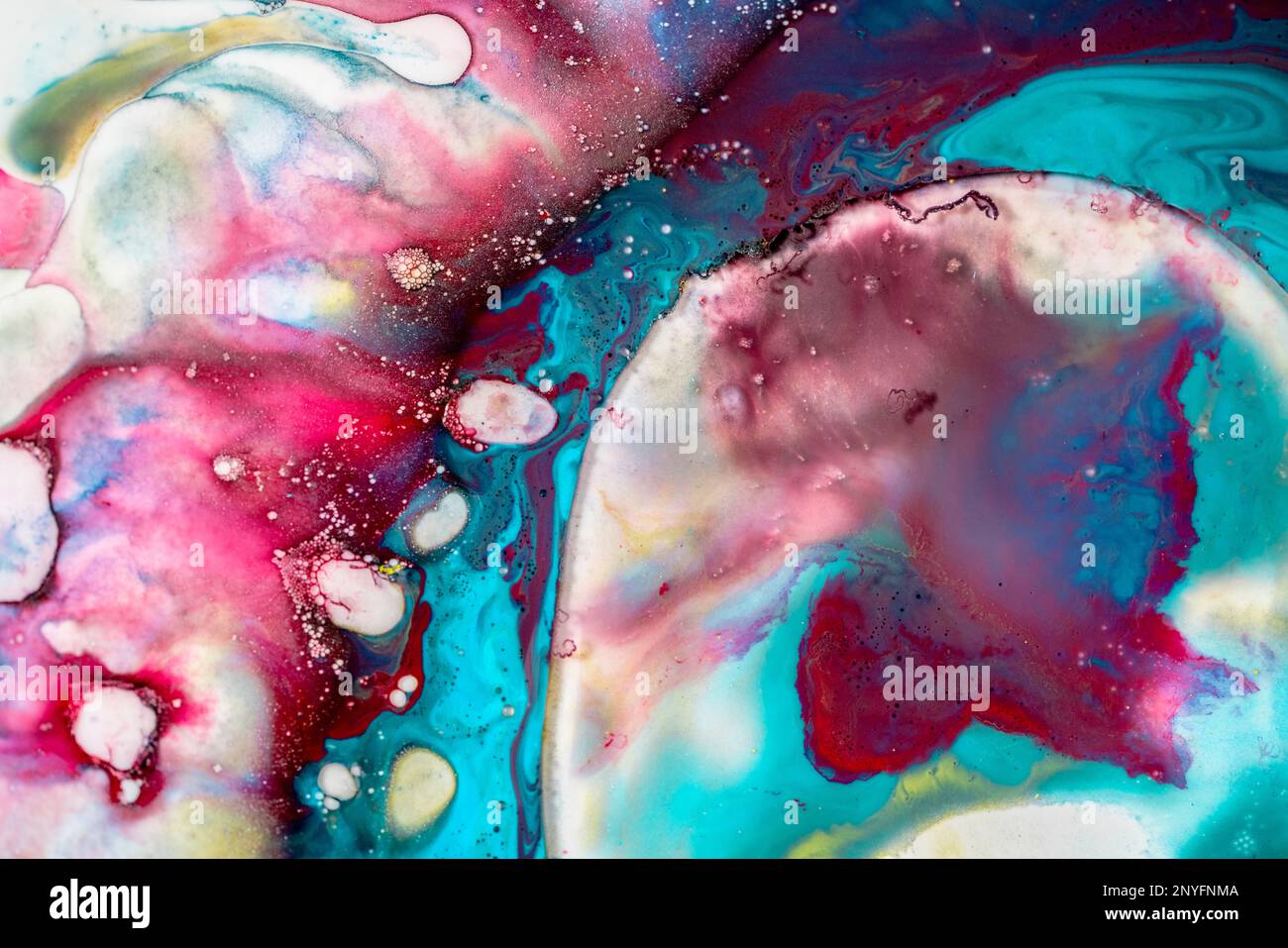 Abstract background of vivid blue and red color mixing with different ...