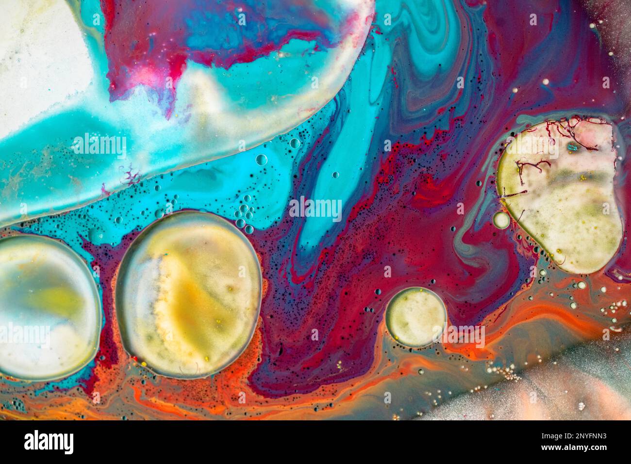 Abstract background of vivid blue and red color mixing with different ...