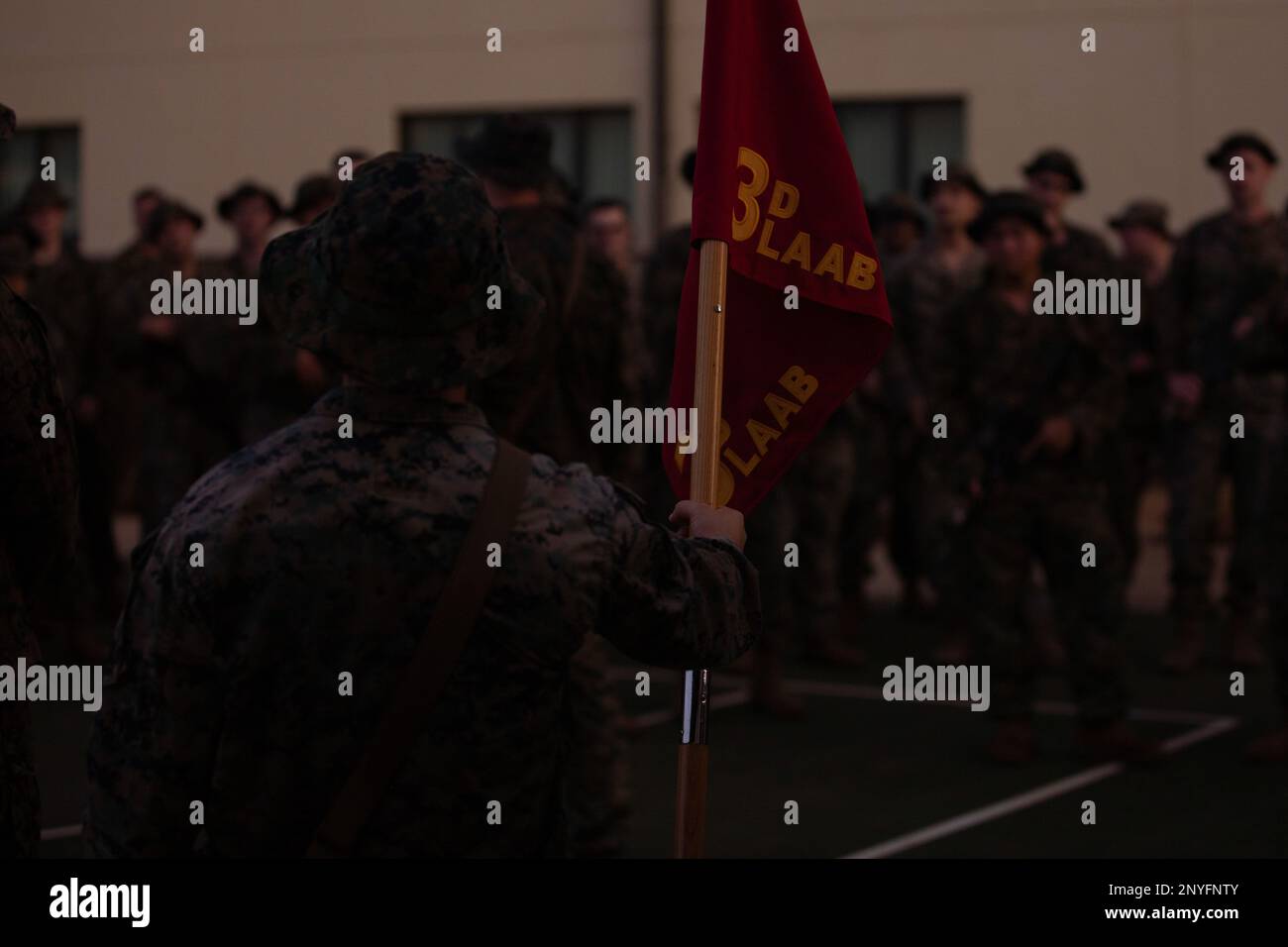 U.S. Marines with 3d Littoral Anti-Air Battalion are briefed after ...
