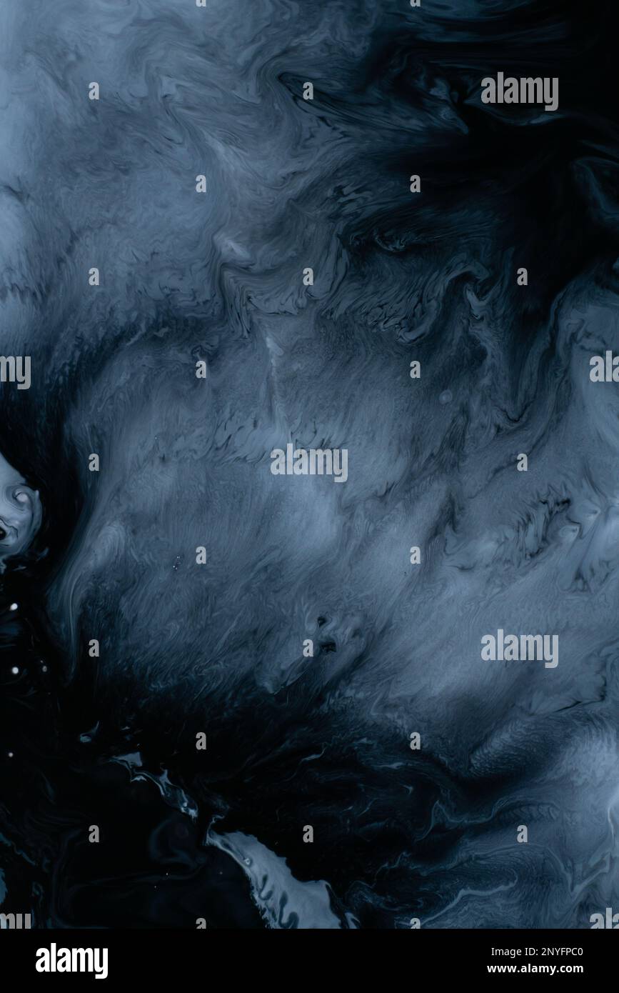 Beautiful abstraction of liquid paints in slow blending flow mixing ...