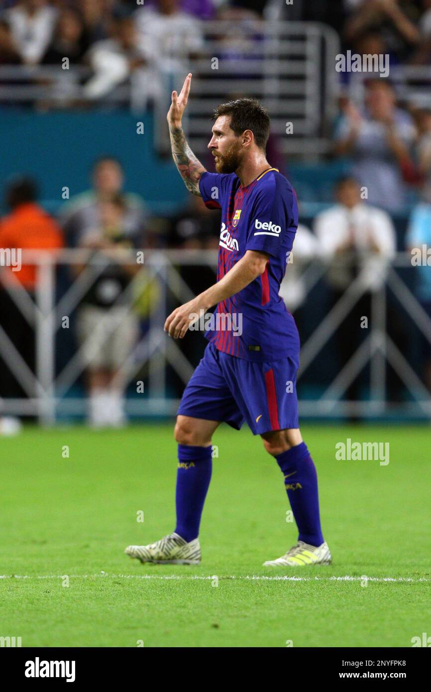 MIAMI GARDENS, FL - JULY 29: Barcelona forward Lionel Messi (10 ...