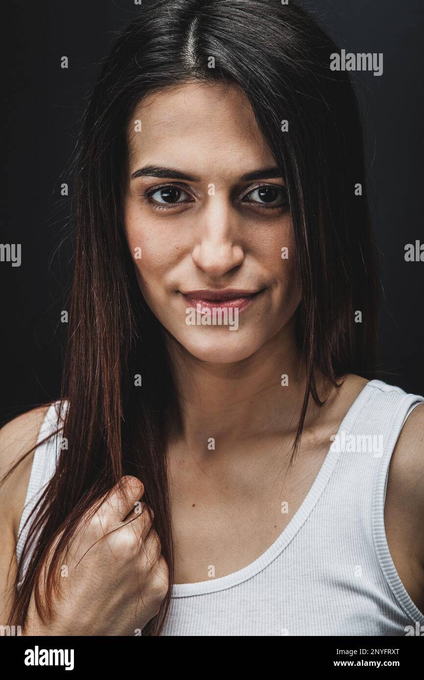 Beautiful lady posing in studio Stock Photo - Alamy