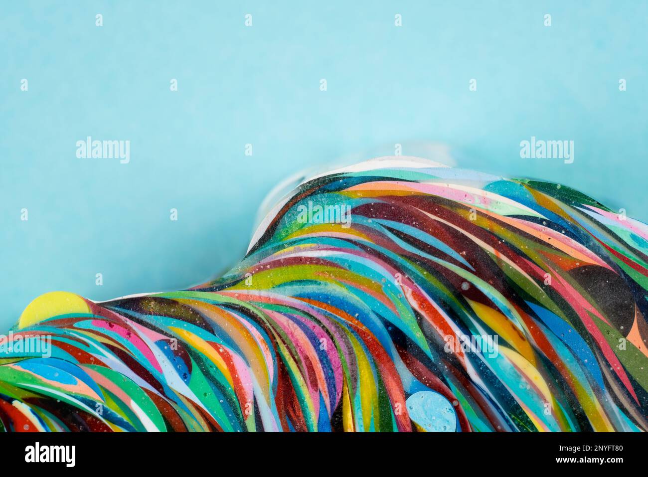 Colorful wavy design of fancy shape on turquoise background Stock Photo ...