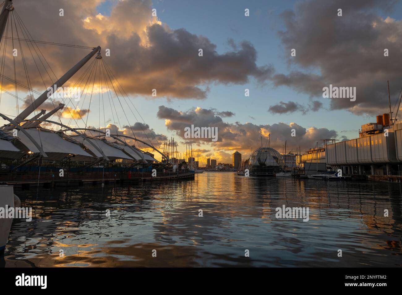 GENOA, ITALY, DECEMBER 5, 2022 - View of the Ancient Port of Genoa at ...