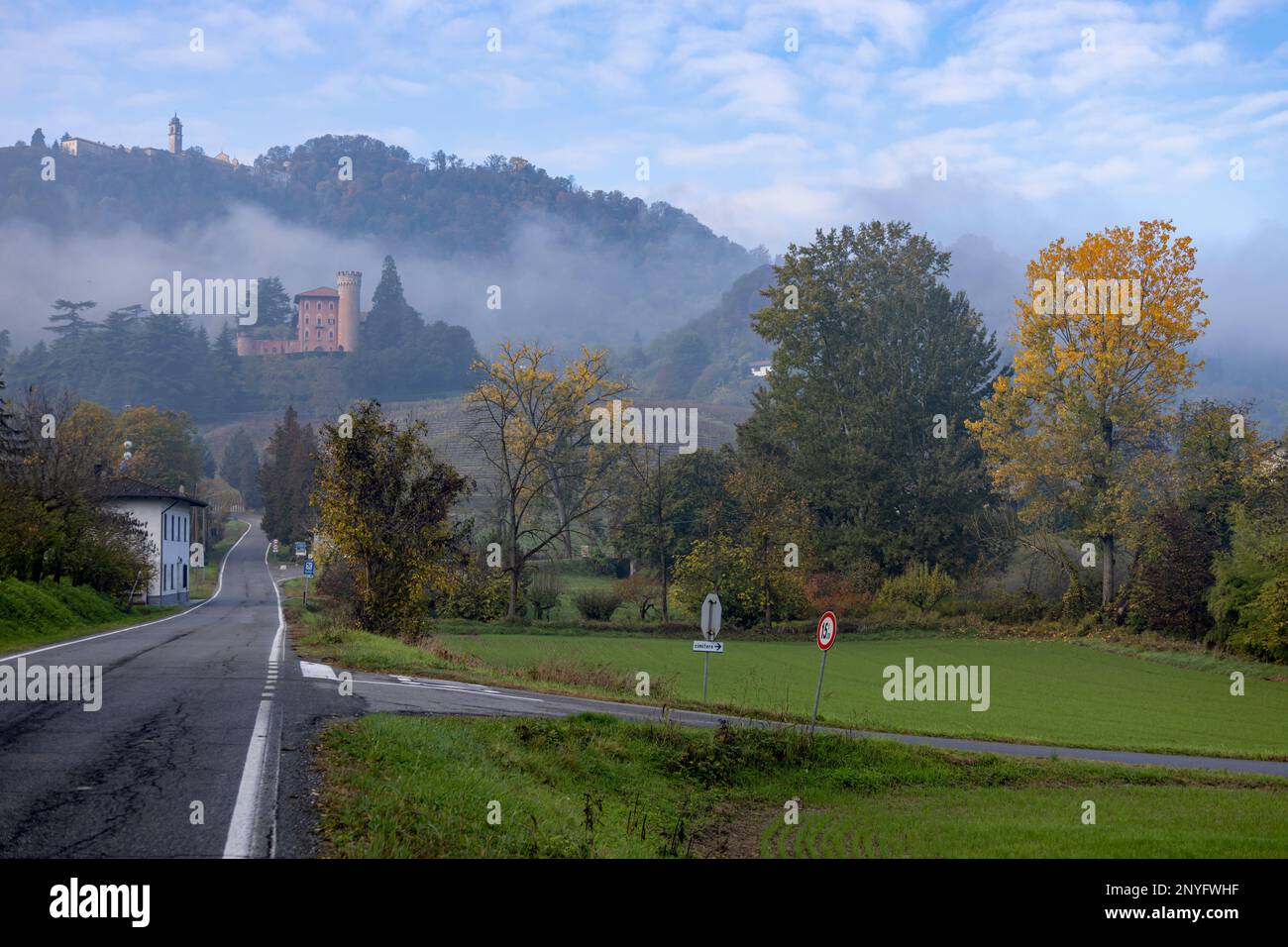 View of the Holy Mountain (Sacro Monte) of Crea, province of ...