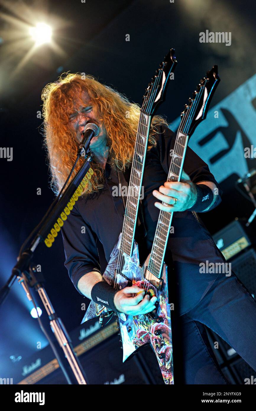 Dave Mustaine of Megadeth performs during the Mayhem Music Festival at ...
