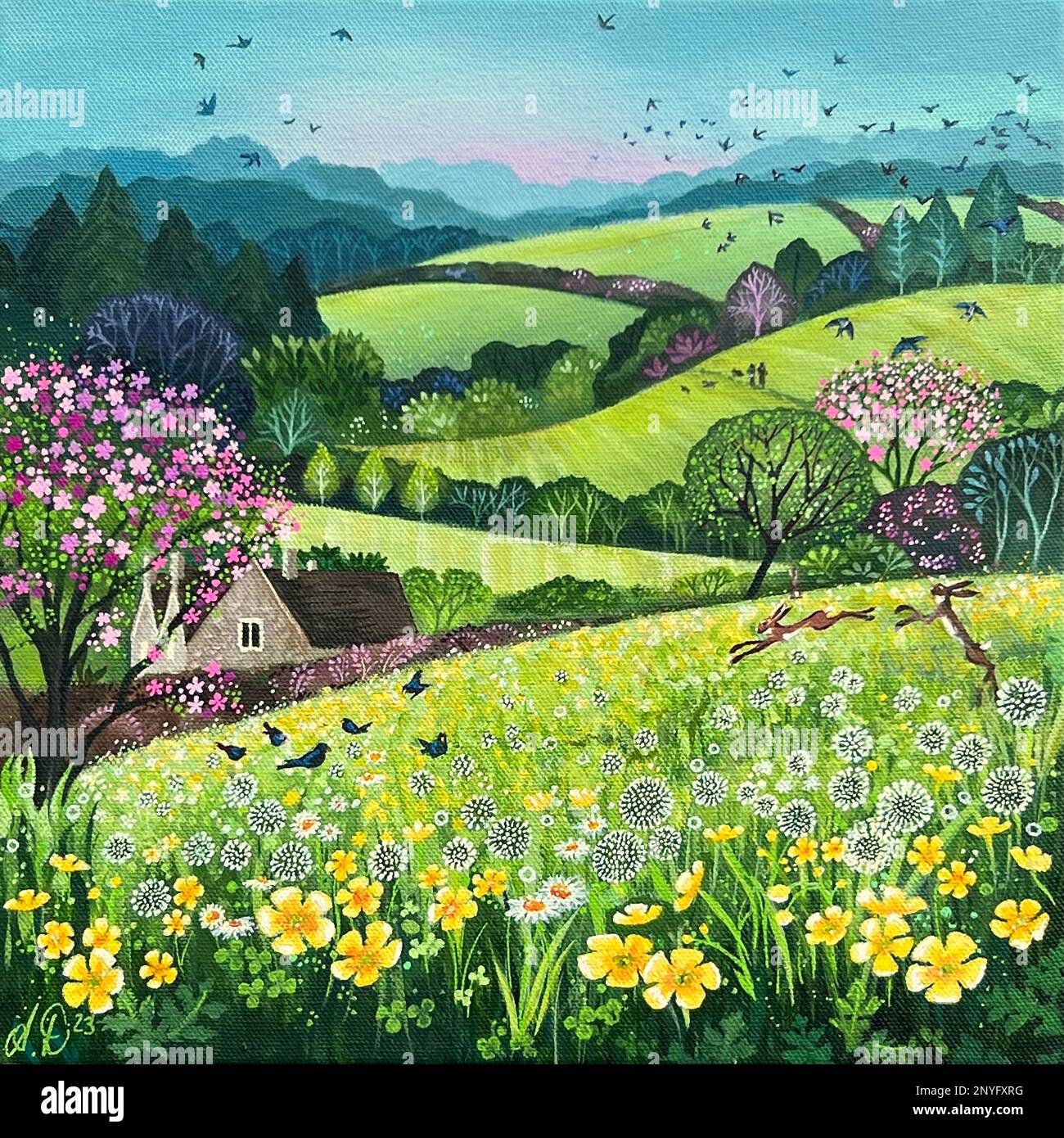 Spring landscape painting hi-res stock photography and images - Alamy