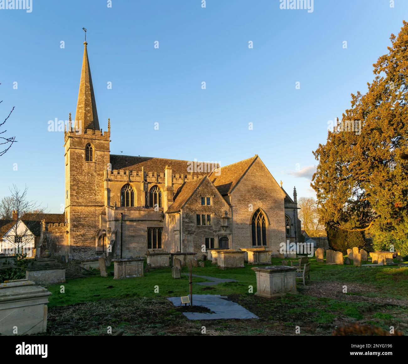 Village parish church of Saint Cyriac, Lacock, Wiltshire, England, UK ...