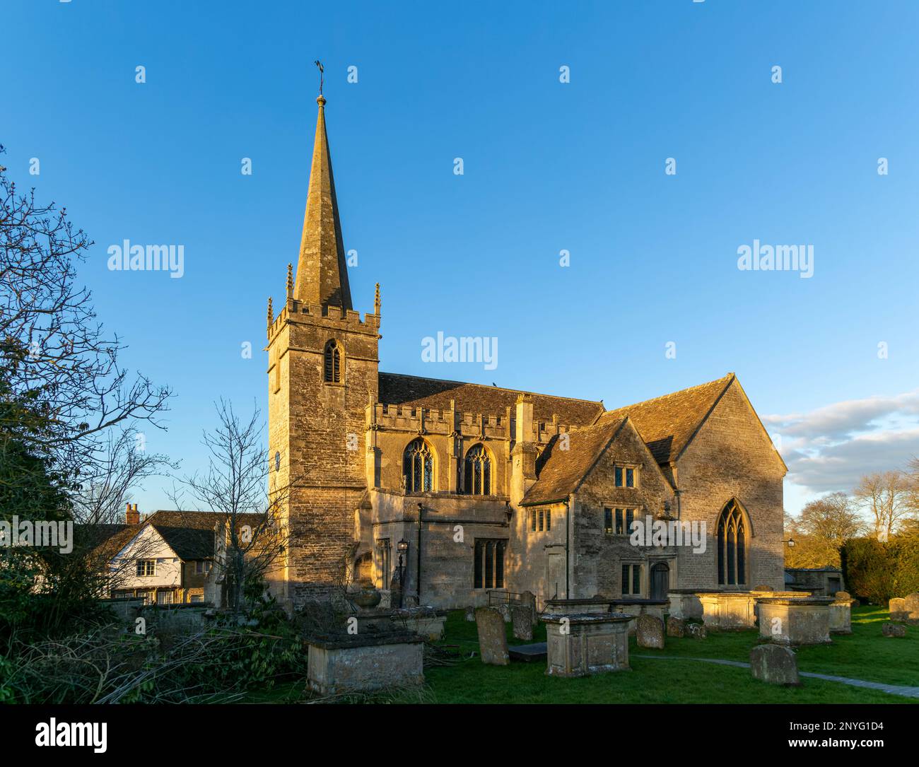Village parish church of Saint Cyriac, Lacock, Wiltshire, England, UK ...