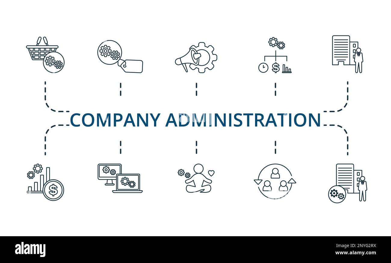 Company Administration set icon. Editable icons company administration ...